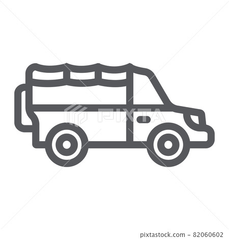 Safari car line icon, transportation and auto,... - Stock Illustration ...