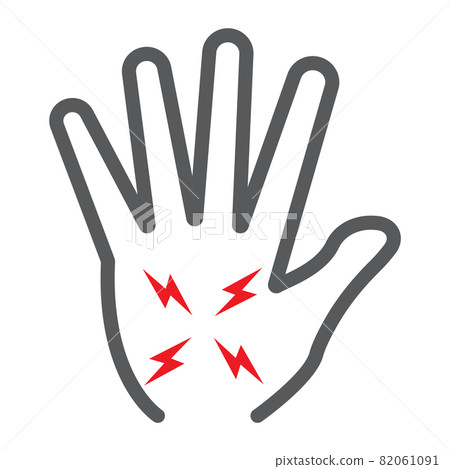 Hand pain line icon, body and pain, arm ache... - Stock Illustration ...