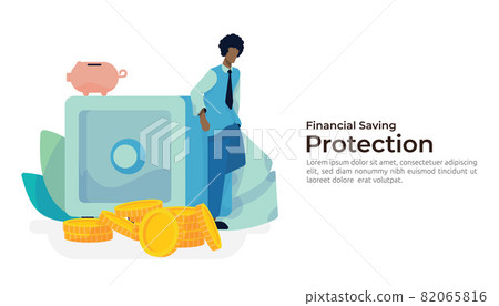 wealth protection and money saving safety... - Stock Illustration ...