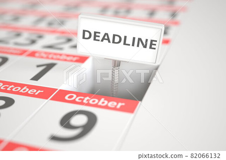 DEADLINE plate on October 2 in a calendar, 3d... - Stock Illustration ...