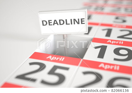 DEADLINE plate on April 18 in a calendar, 3d... - Stock Illustration ...