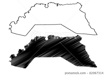 Hanover Parish (Parishes of Jamaica) map vector... - Stock Illustration ...