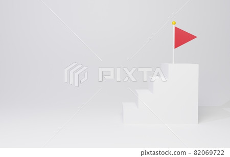3D material_simple stairs and flags - Stock Illustration [82069722] - PIXTA