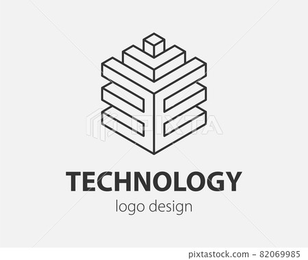 Technology logo line design. Logotype for... - Stock Illustration ...