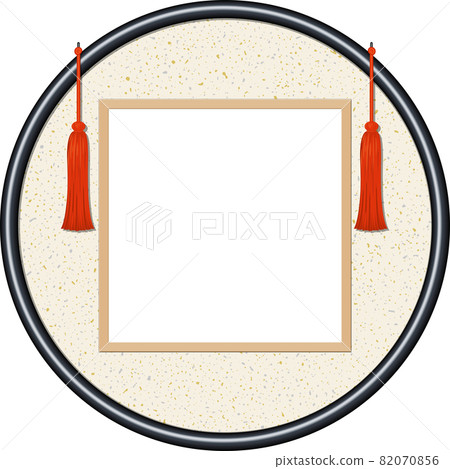 Japanese style picture frame with a round black... - Stock Illustration ...