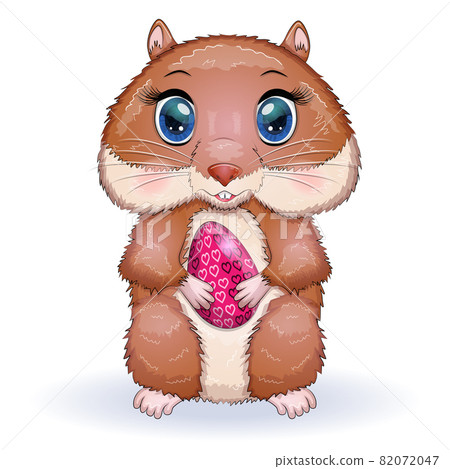 Cute hamster with easter egg, hamster cartoon... - Stock Illustration ...