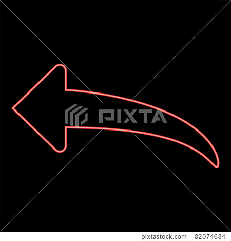 Neon arrow return or reply red color vector - Stock Illustration ...