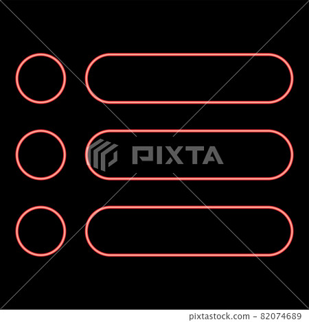 Neon list red color vector illustration flat - Stock Illustration ...