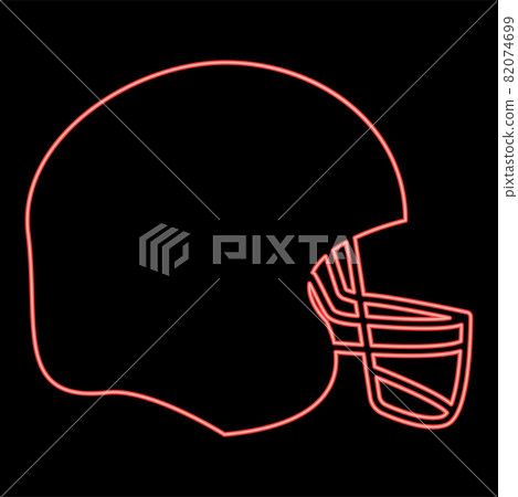 Neon american football helmet red color vector - Stock Illustration ...