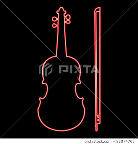 Neon violin red color vector illustration flat - Stock Illustration ...