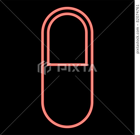 Neon pill red color vector illustration flat - Stock Illustration ...