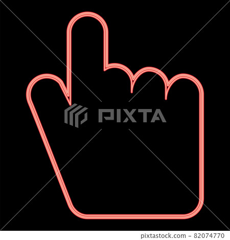 Neon point hand red color vector illustration - Stock Illustration ...