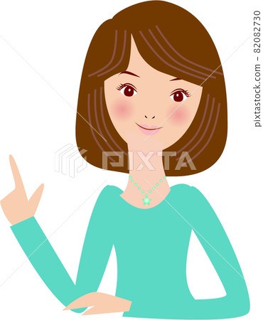 Smile woman explaining - Stock Illustration [82082730] - PIXTA