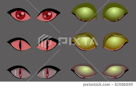 Set of monster evil eyes on grey background,... - Stock Illustration ...