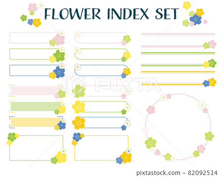 Simple heading set_5 flowers - Stock Illustration [82092514] - PIXTA