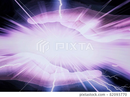 Generate electricity between hands with the... - Stock Illustration ...