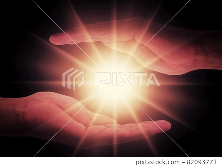 Generate electricity between hands with the... - Stock Illustration ...