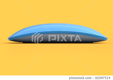 Realistic blue wireless computer mouse with... - Stock Illustration ...