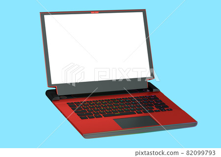 3d rendering of modern red gaming laptop with... - Stock Illustration ...