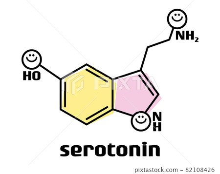Vector diagram of serotonin molecule_color - Stock Illustration ...
