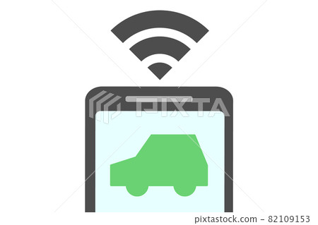 Connected Car Vector Illustration - Stock Illustration [82109153] - PIXTA