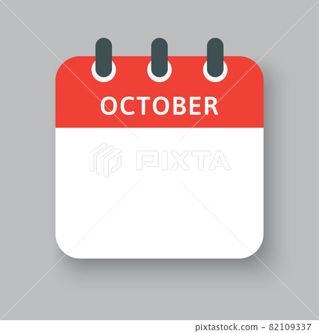 Template icon calendar, month of year October - Stock Illustration ...