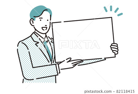 Male business person with a person board - Stock Illustration [82118415 ...