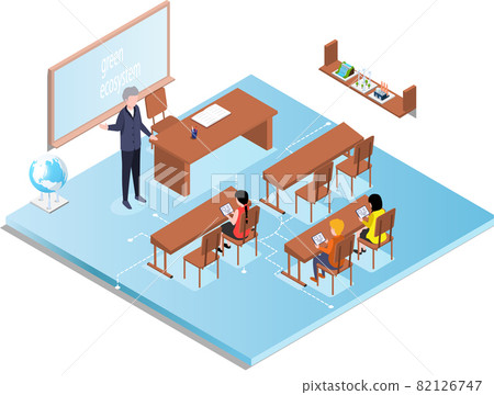 School education, e-learning process. Learning... - Stock Illustration ...