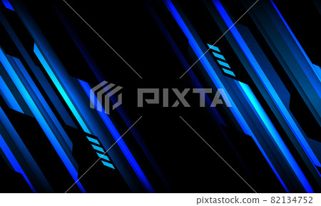 Abstract blue neon black cyber geometric line... - Stock Illustration ...