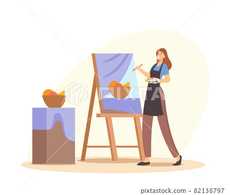 Creative Occupation, Drawing Hobby, Art Class... - Stock Illustration ...