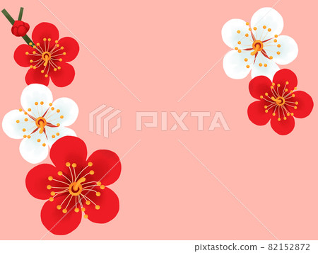 Simple plum frame (pink background) - Stock Illustration [82152872] - PIXTA