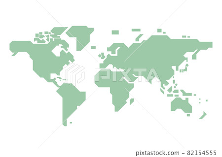 Vector illustration of world map with simple... - Stock Illustration ...