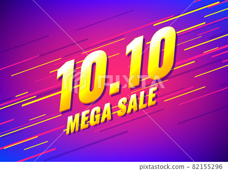 10.10 Mega sale online shopping day sale banner. - Stock Illustration ...