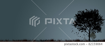 autumn falling banner - Stock Illustration [82159064] - PIXTA