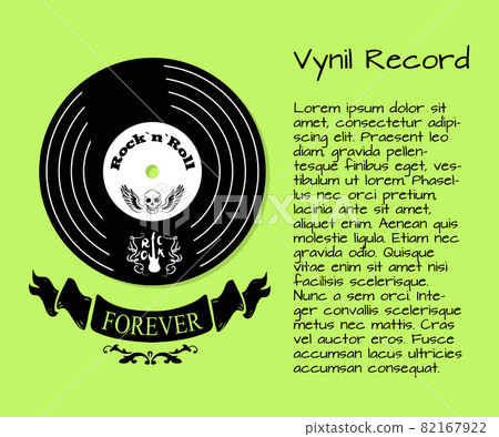 Vinyl Record Rock and Roll Forever Poster - Stock Illustration ...