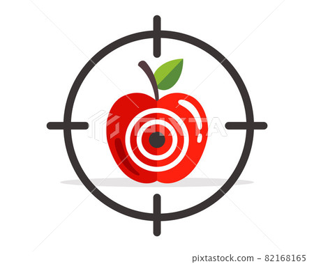 apple target. hit exactly the target. - Stock Illustration [82168165 ...