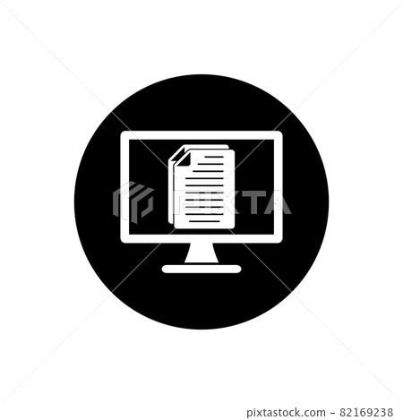 Digital Document Icon. Rounded Button style... - Stock Illustration ...