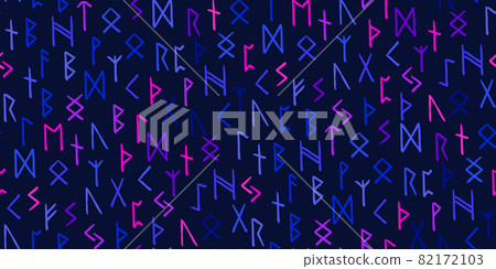 Seamless pattern with magic rune symbols - Stock Illustration [82172103 ...