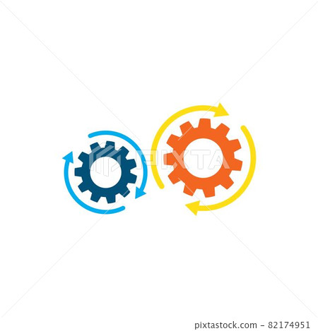rotation Gear Template vector icon illustration - Stock Illustration ...