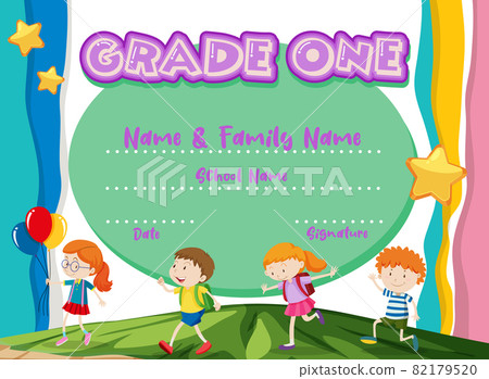 Grade one diploma certificate template - Stock Illustration [82179520 ...