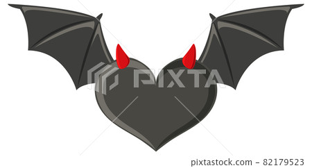Red bat with heart shape on white background - Stock Illustration ...