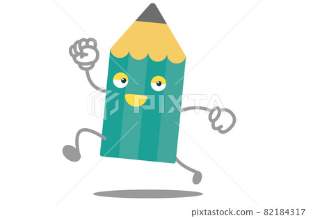 Vector illustration of a cute pencil character... - Stock Illustration ...