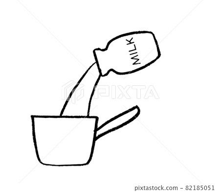 Pour milk into the pot - Stock Illustration [82185051] - PIXTA