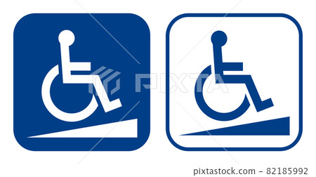 Wheelchair slope icon set - Stock Illustration [82185992] - PIXTA