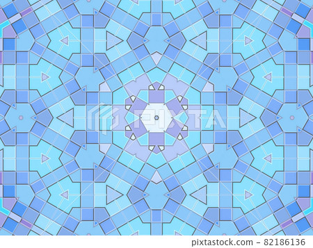 Blue geometric tile pattern no.02 - Stock Illustration [82186136] - PIXTA
