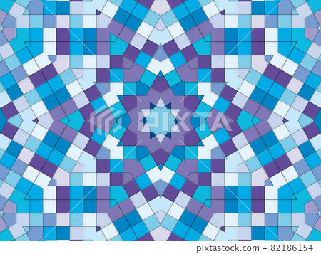 Blue geometric tile pattern no.18 - Stock Illustration [82186154] - PIXTA