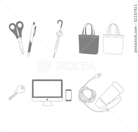 Miscellaneous goods simple set - Stock Illustration [82187921] - PIXTA