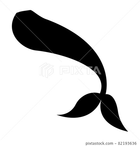 Vector flat mermaid fish tail silhouette - Stock Illustration [82193636 ...