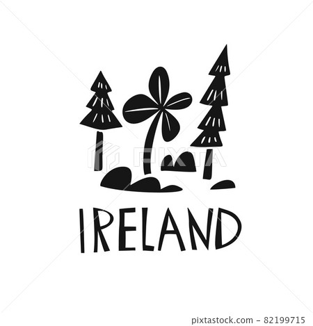 Vector hand drawn Ireland logo. Travel... - Stock Illustration ...