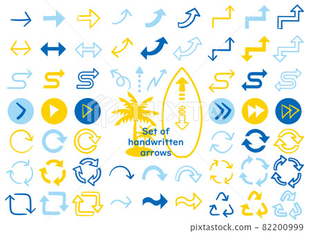 Arrow icon set summer color vector illustration... - Stock Illustration ...